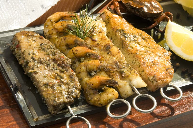 Grilled fish meat stock image. Image of fast, color, home - 11564373