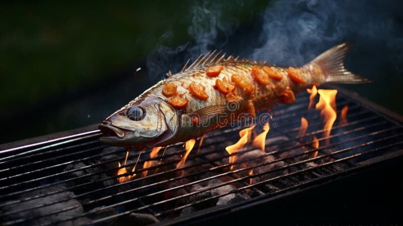 Grilled Fish. Photo of Food.Generative AI Stock Illustration ...