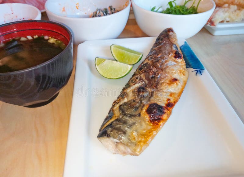 Grilled Fish Prepared in the Plate Stock Photo - Image of blur, cooking ...