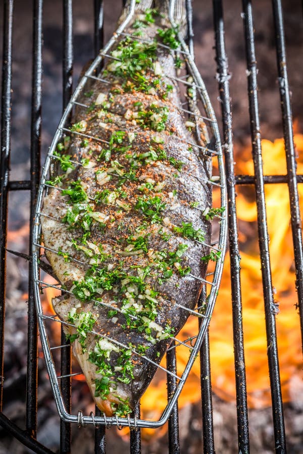 Grilled Fish with Lemon and Spices Stock Image - Image of cooking, meal ...