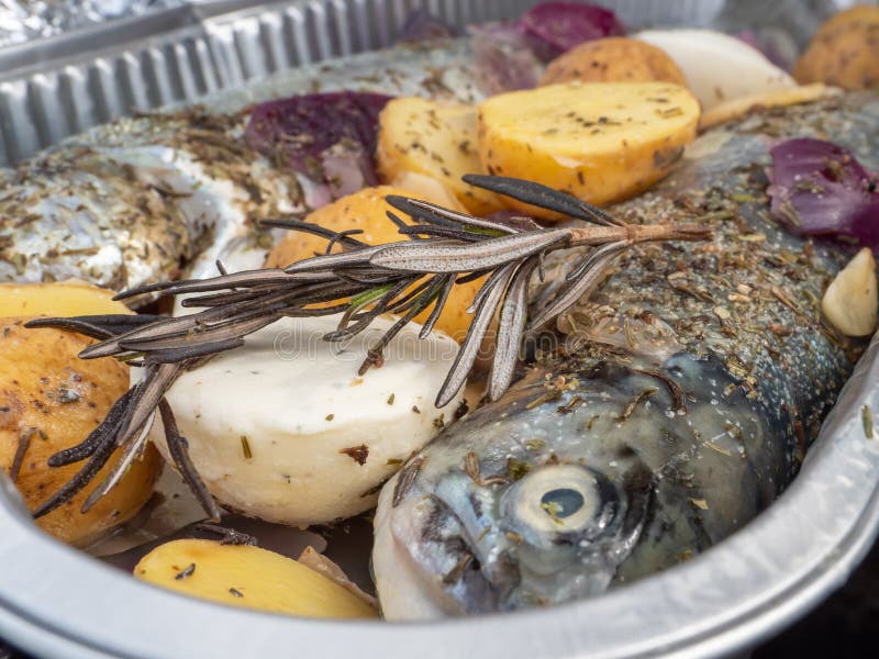 Grilled Fish. Grilled Fish with Spices. Stock Photo - Image of roasted ...