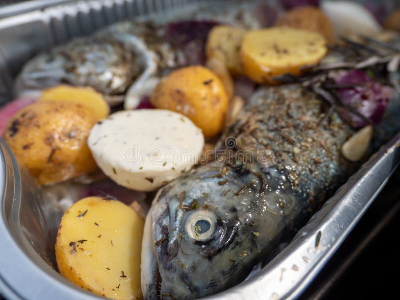 Grilled Fish. Grilled Fish with Spices. Stock Photo - Image of lunch ...