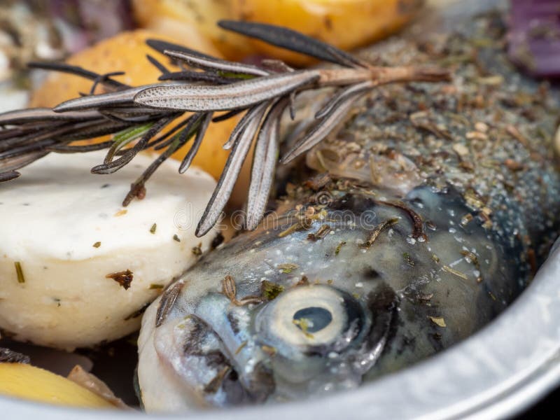 Grilled Fish. Grilled Fish with Spices. Stock Image - Image of herb ...