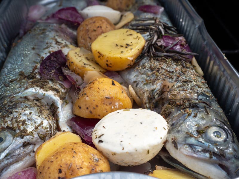Grilled Fish. Grilled Fish with Spices. Stock Photo - Image of prepared ...