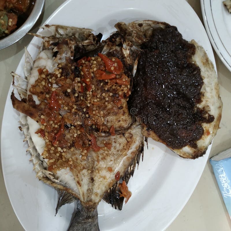 Grilled Fish Spicy - Indonesian Special Culinary Stock Photo - Image of ...