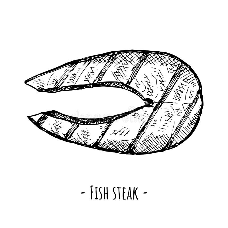 Grilled Fish Line Drawing Stock Illustrations – 305 Grilled Fish Line ...