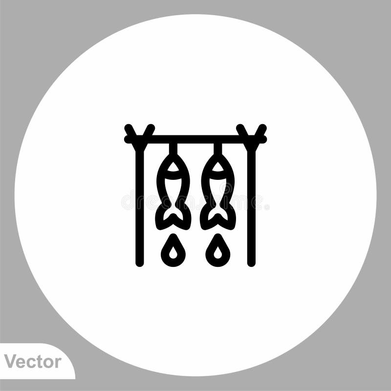 Grilled Fish Vector Icon Sign Symbol Stock Vector - Illustration of ...