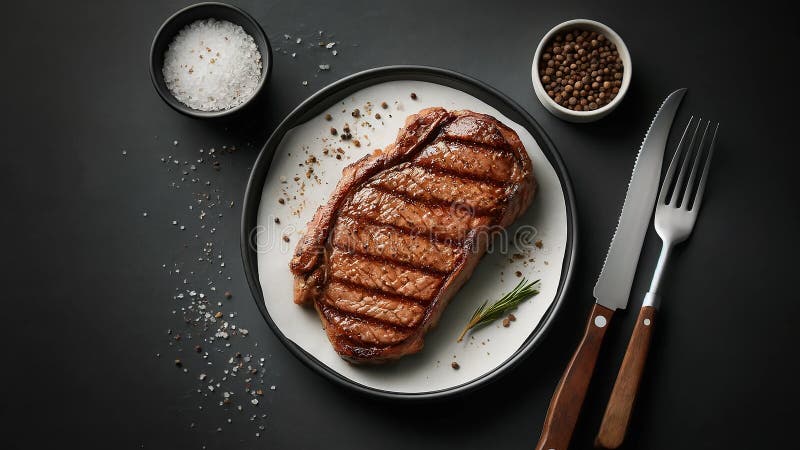 Grilled Flat Iron Steak.the Steak is Perfectly Cooked with Visible ...