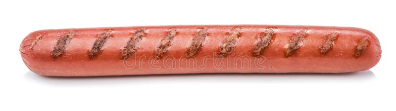 Grilled Frankfurter Sausage Isolated On White Background Stock Image ...