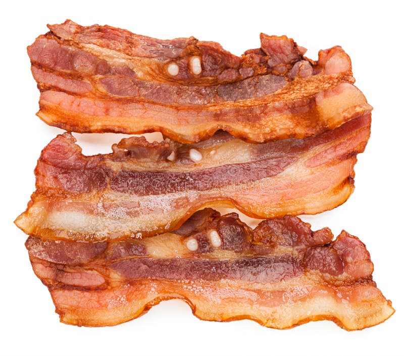 Raw Bacon Isolated on White Background Stock Photo - Image of closeup ...