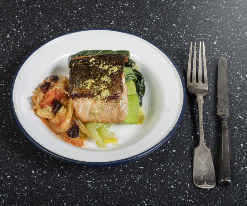 Grilled fresh samon stock photo. Image of dish, fillet - 87437596