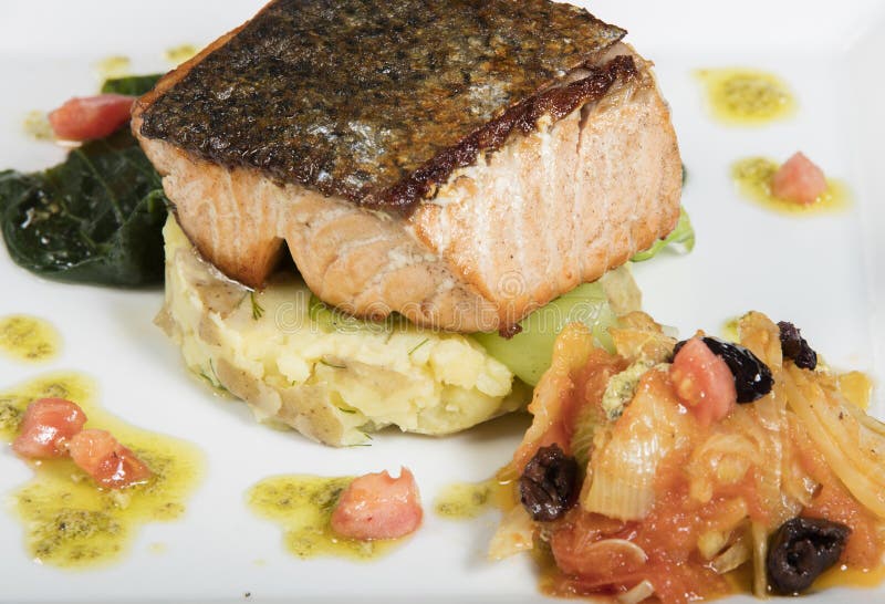 Grilled fresh samon stock image. Image of fresh, fish - 87437833