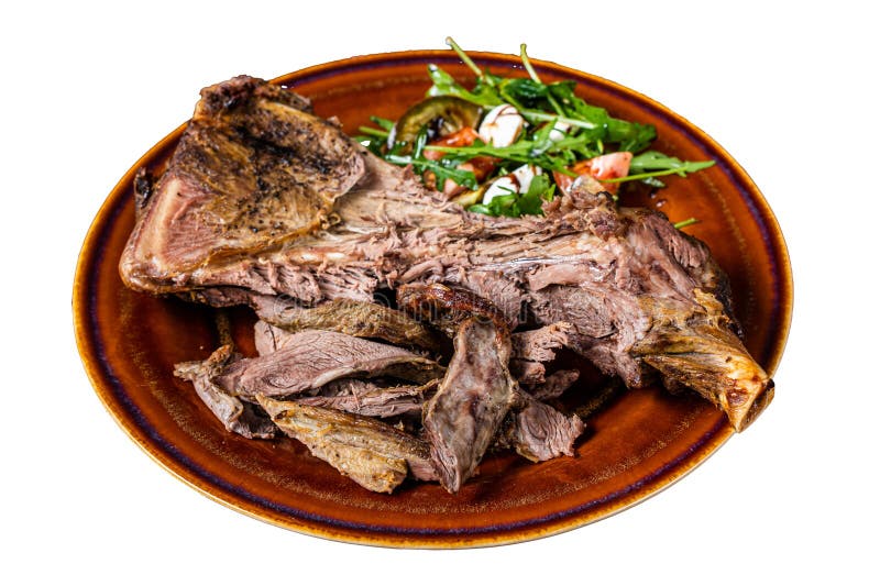 Grilled Goat or Lamb Mutton Shoulder Meat in a Rustic Plate with Salad ...