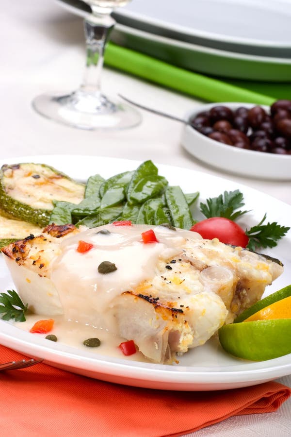 Grilled halibut stock image. Image of delicious, fresh - 4387051