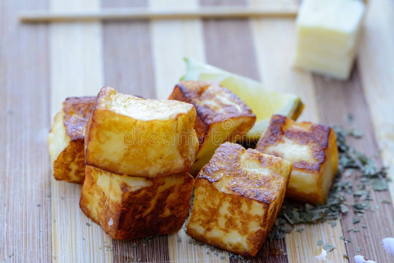 Grilled halloumi stock photo. Image of taste, lemon, board - 57433884