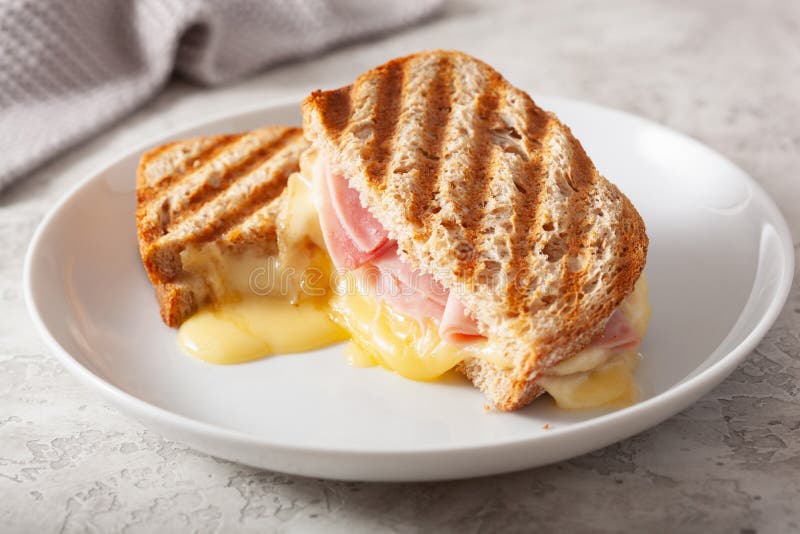 Grilled Ham and Cheese Sandwich Stock Image - Image of golden ...