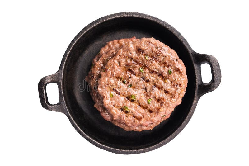 Grilled Hamburger Beef Meat Patty Isolated on White Background Stock ...