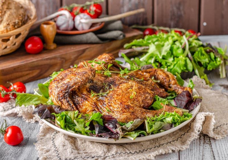 Grilled herbs bio chicken stock photo. Image of lunch - 175629714