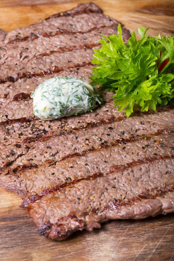 Grilled horse meat steak stock image. Image of garlic - 75177589