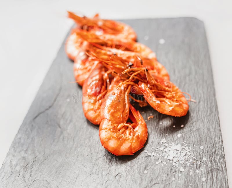 Juicy and Fresh Prawns in a Fish Restaurant Stock Image - Image of ...