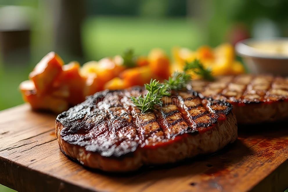 Grilled Kangaroo Delicacy stock illustration. Illustration of freshly ...