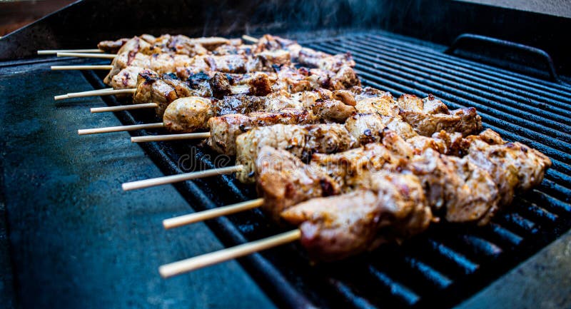 Grilled Kebab in the Country. Stock Photo - Image of beef, meal: 190565882