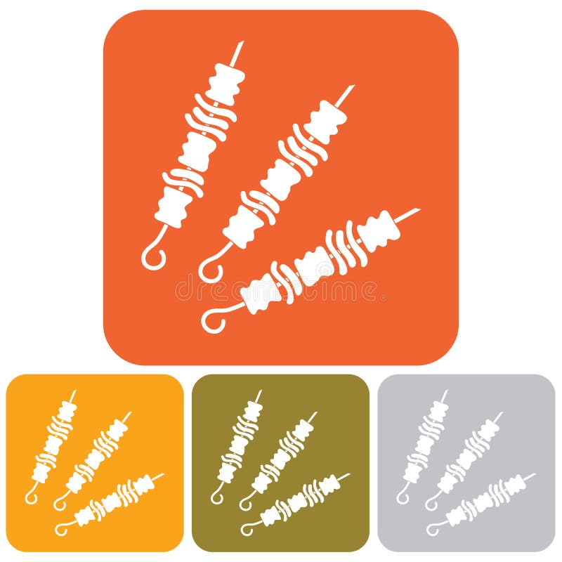 Grilled kebab icon stock vector. Illustration of isolated - 87715692