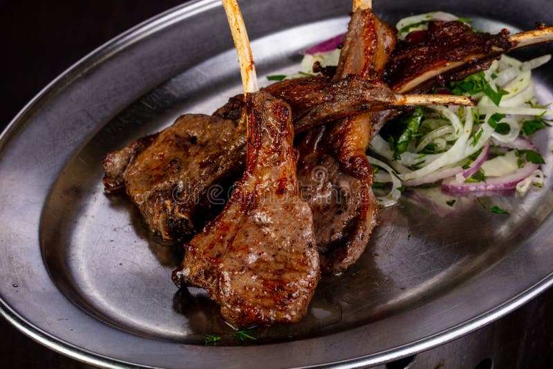 Grilled lamb bbq stock image. Image of stone, barbecue - 122795651