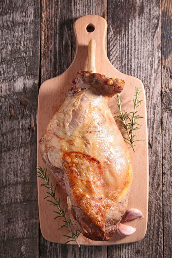 Grilled lamb leg stock image. Image of board, family - 68404927