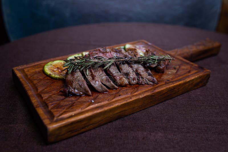 Grilled Lamb Meat on a Wooden Board. Stock Photo - Image of stew, juicy ...