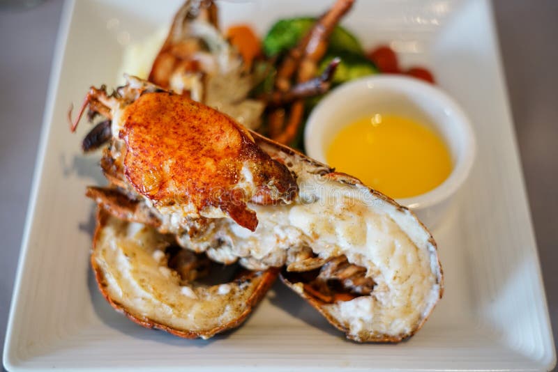 Grilled Lobster on the Dish Stock Image - Image of delicious, boiled ...