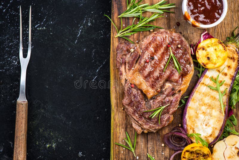 Grilled Meal Menu Template Copy Space Stock Photo - Image of roast ...