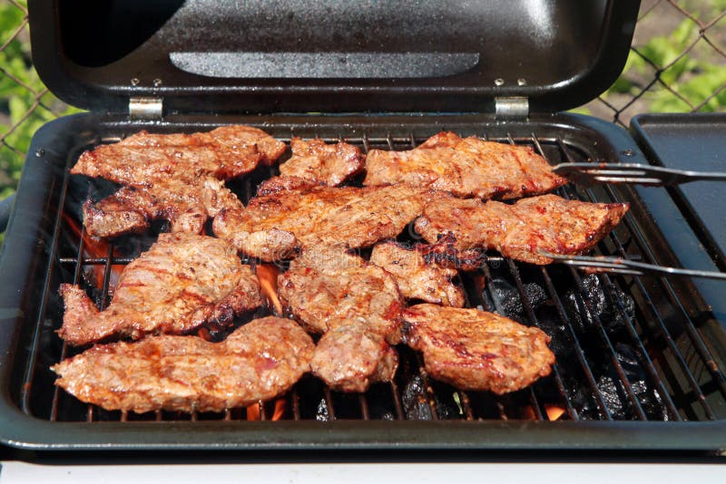 Grilled meat stock photo. Image of detail, cooked, grill - 3995774