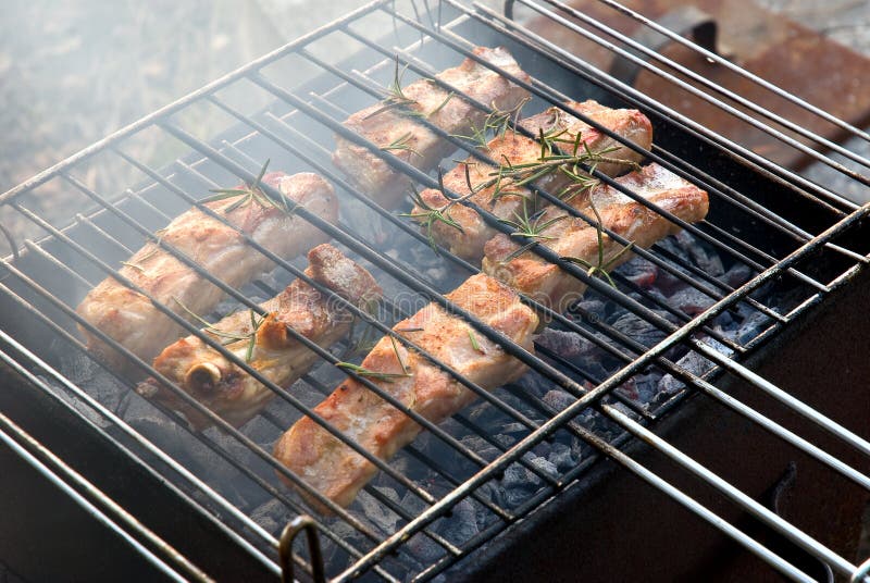 Grilled meat stock image. Image of charcoal, roast, outside - 79369603
