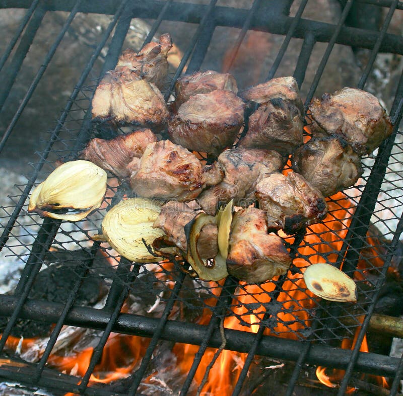 Grilled meat stock image. Image of heat, cook, meat, roast - 28593609