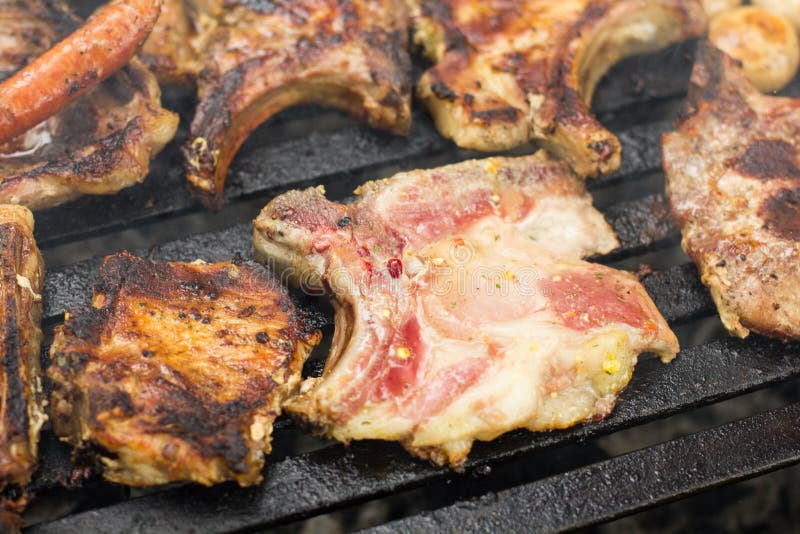 Grilled Meat Barbecue stock image. Image of outdoor, smoked - 70350331