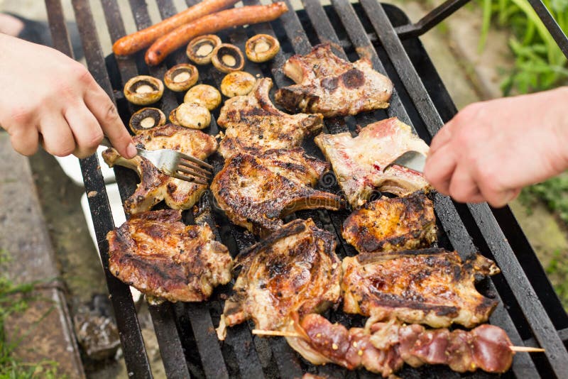 Grilled Meat Barbecue stock image. Image of food, steak - 70350419