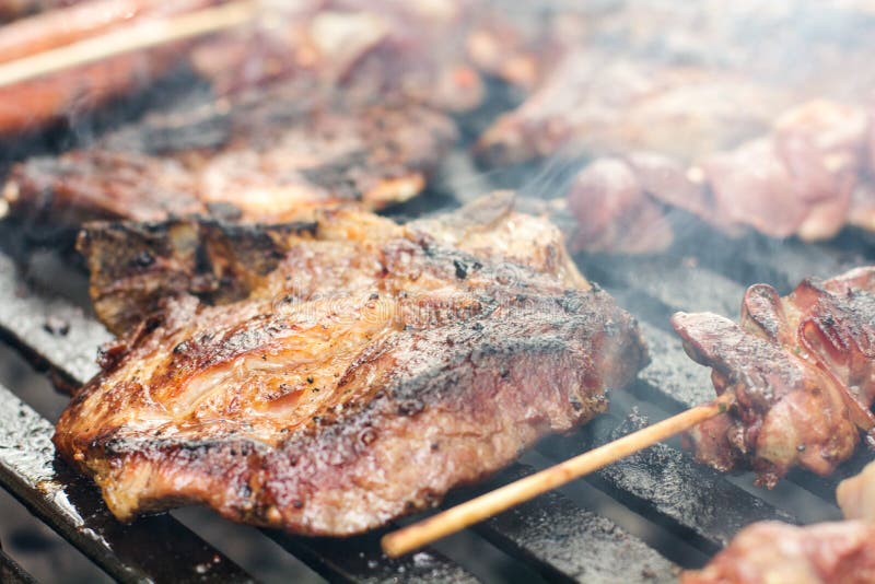 Grilled Meat Barbecue stock image. Image of cook, meat - 70351283
