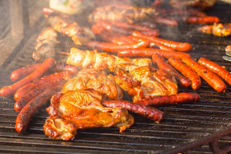 Grilled Meat Barbecue stock photo. Image of pork, outdoor - 81170300