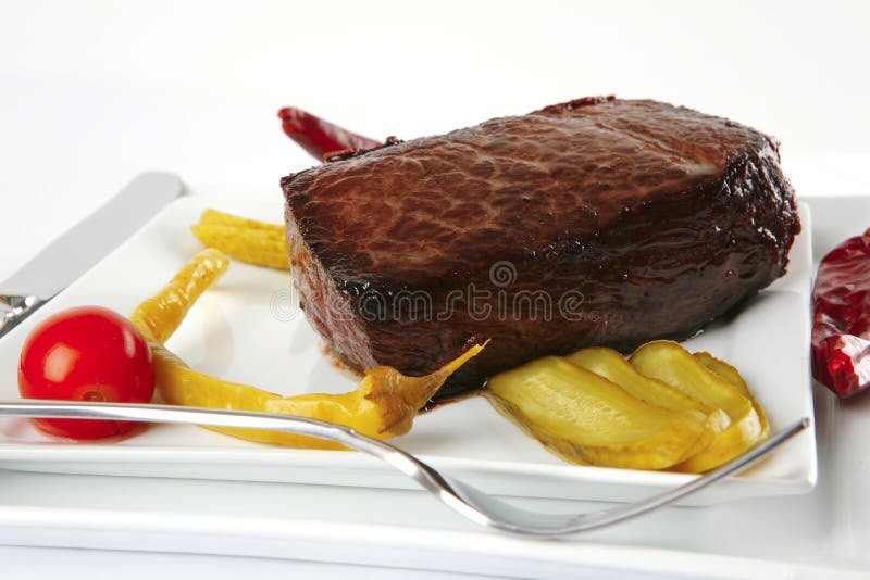 Grilled Meat Chunk with Vegetables Stock Photo - Image of grilled ...