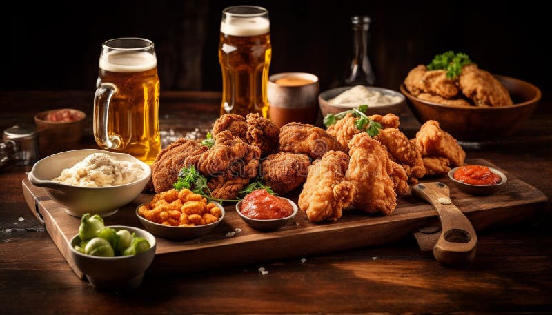 Grilled Meat, Cooked Pork, Beef, Chicken, Fried Appetizer, Rustic Pub ...