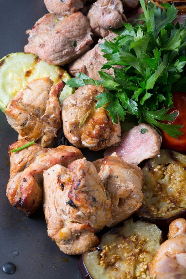 Grilled meat dish stock image. Image of middle, barbeque - 73850099