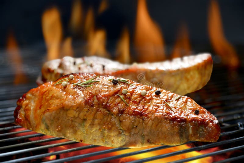 Grilled meat stock photo. Image of pepper, grill, grilled - 42942080