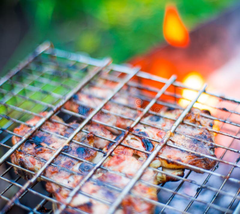 Grilled meat stock image. Image of dinner, heat, fire - 32370343