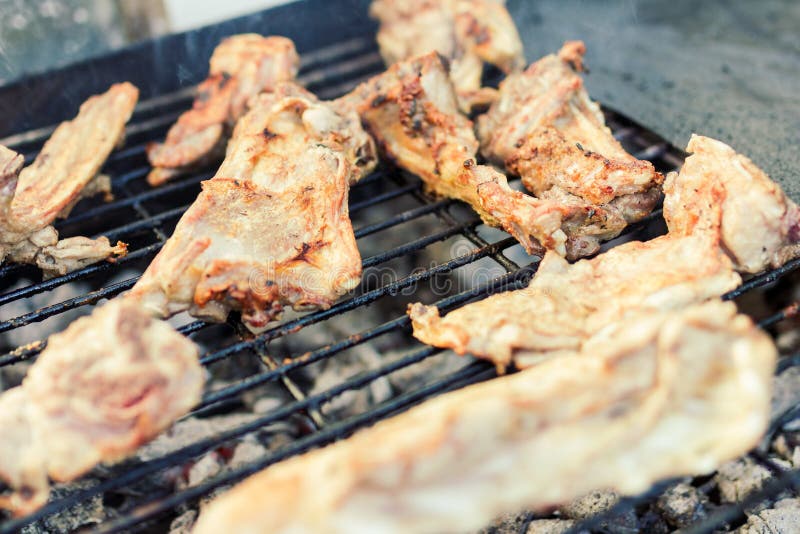 Grilled meat stock image. Image of meat, cooking, grilling - 184255739