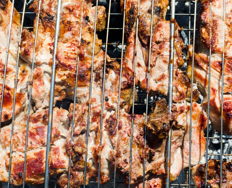 Grilled meat stock photo. Image of grilling, closeup - 41397990