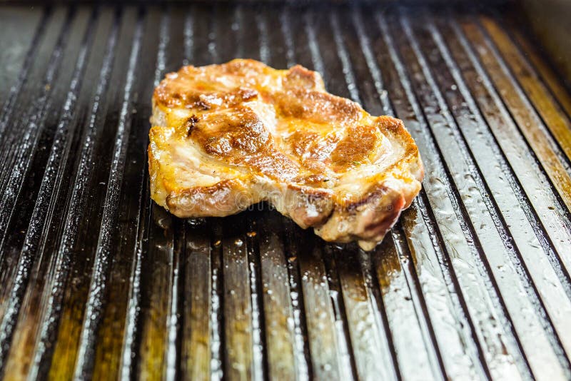 Grilled Meat. Juicy Steak from Beef - Soft Focuse Stock Photo - Image ...