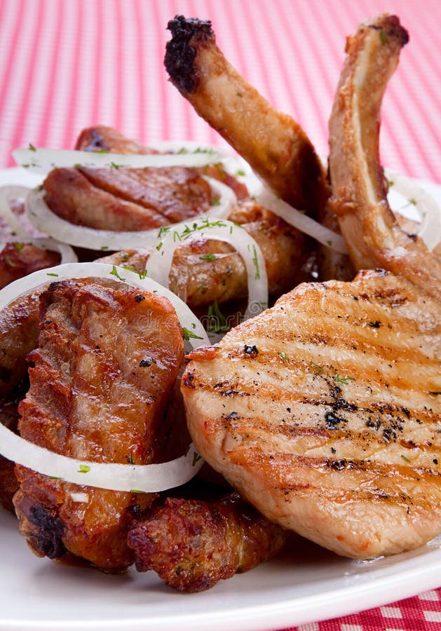 Grilled meat mix stock photo. Image of dinner, pork, beef - 49242636