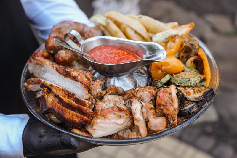 Grilled meat mix plate. stock image. Image of dish, cuisine - 229109919