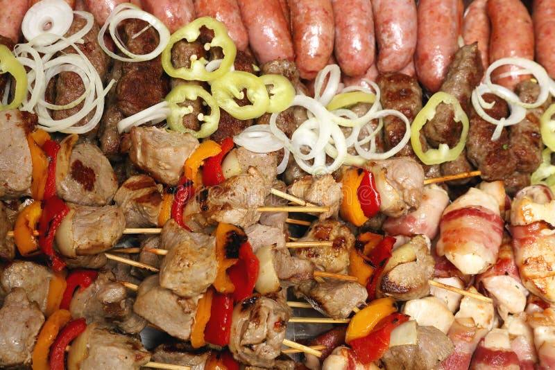 Grilled Meat Mix stock image. Image of skewers, meal - 60126113